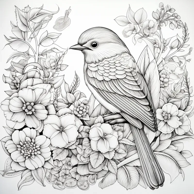 Beautiful Adult Coloring Books Pages Midjourney Prompt | PromptBase