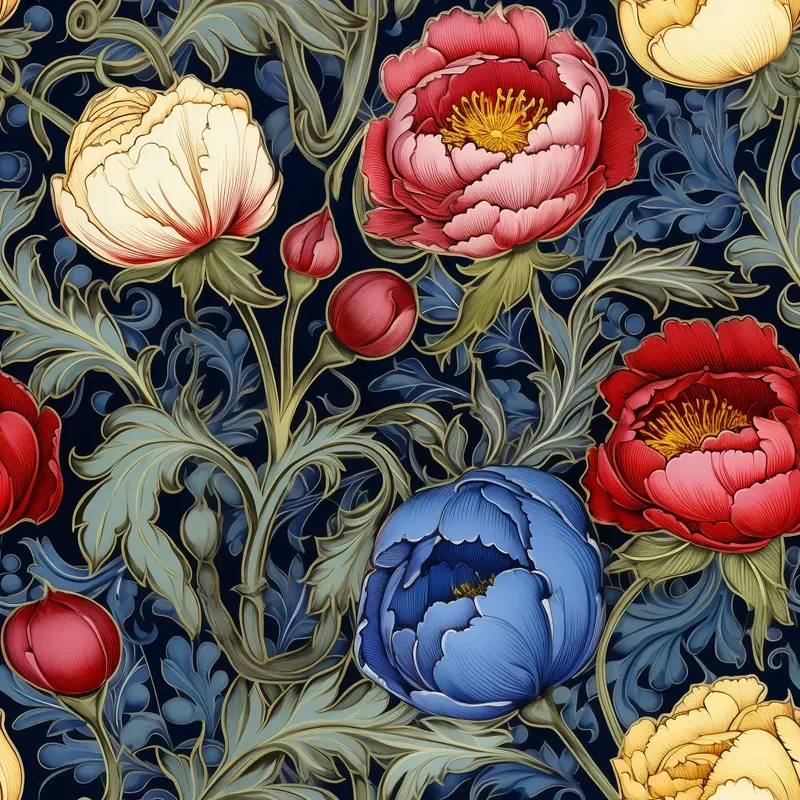 Medieval Style Seamless Floral Patterns Midjourney Prompt | PromptBase