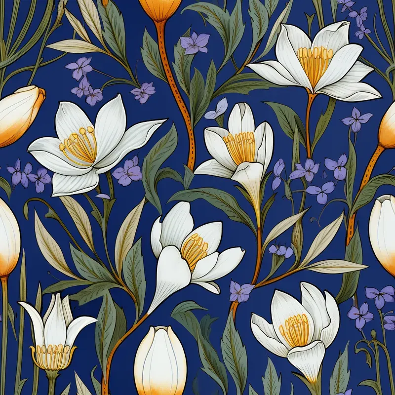 Medieval Style Seamless Floral Patterns Midjourney Prompt | PromptBase