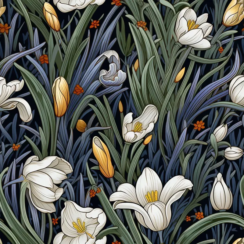Medieval Style Seamless Floral Patterns Midjourney Prompt | PromptBase