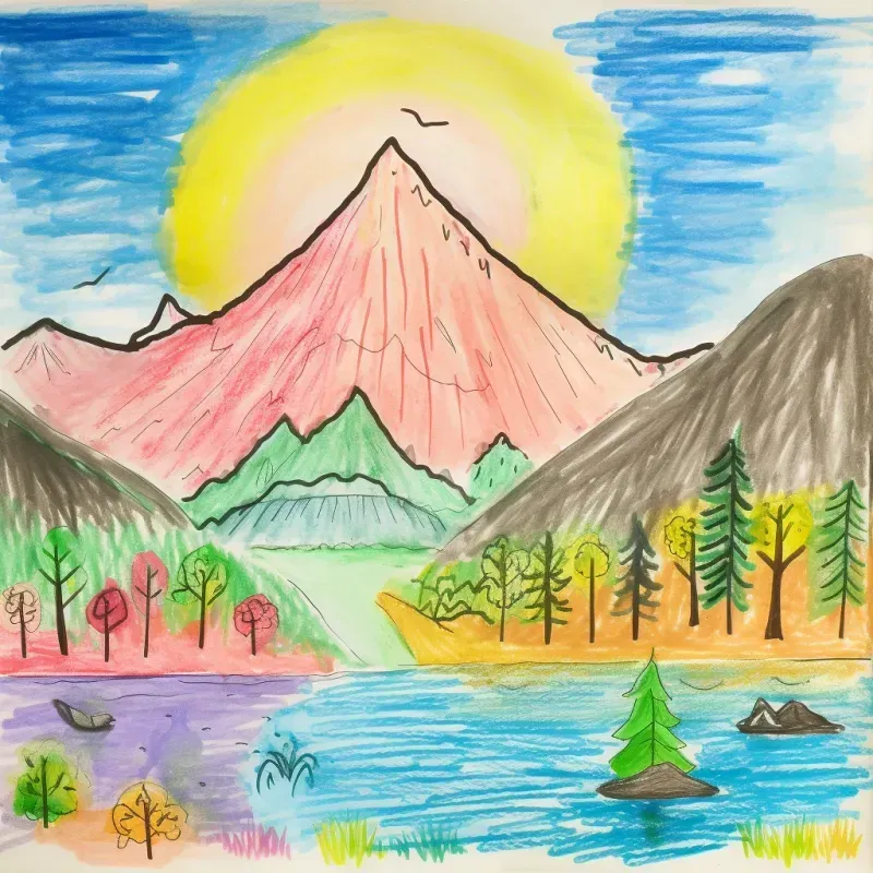 Naive Kids Drawing Various Style Scenes Midjourney Prompt | PromptBase