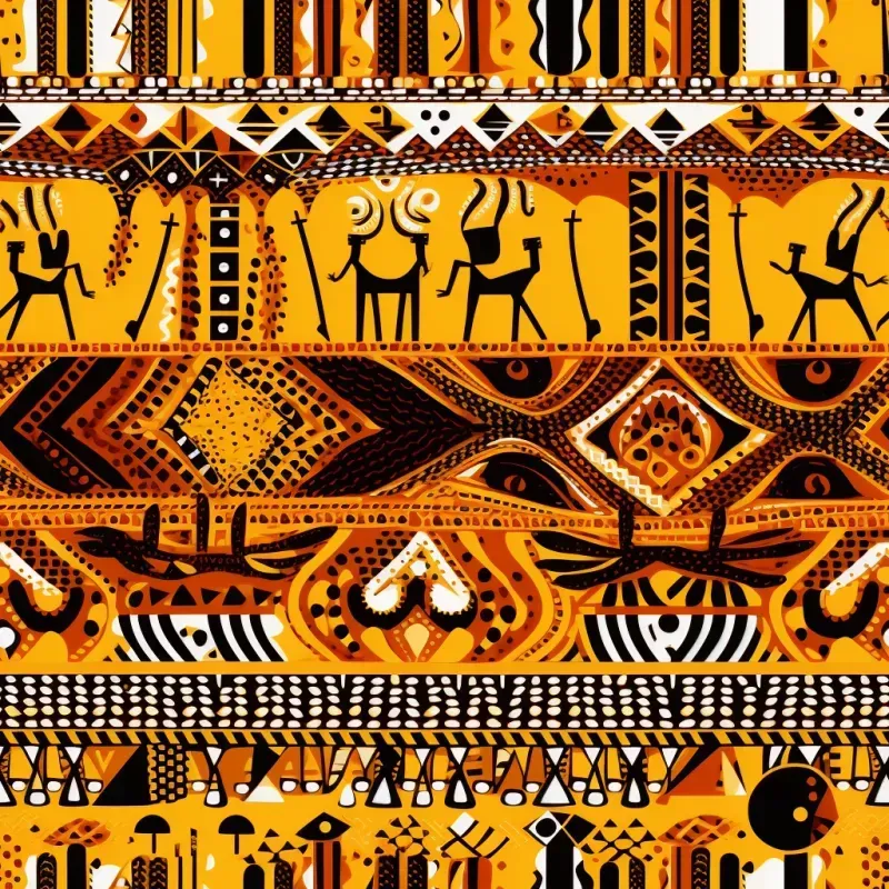 Repeating African Tribal Essence Pattern Midjourney Prompt | PromptBase