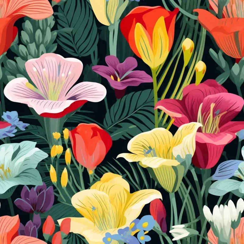 Mystical Bohemian Seamless Flora Pattern Midjourney Prompt | PromptBase