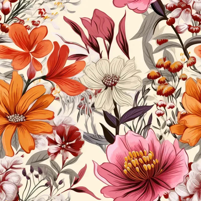 Mystical Bohemian Seamless Flora Pattern Midjourney Prompt | PromptBase