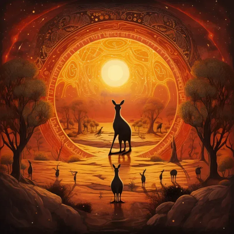 Dreamtime Aboriginal Inspired Art Midjourney Prompt | PromptBase