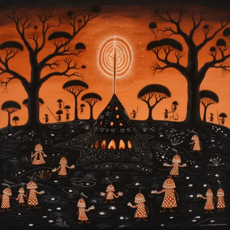 Dreamtime Aboriginal Inspired Art Midjourney Prompt | PromptBase