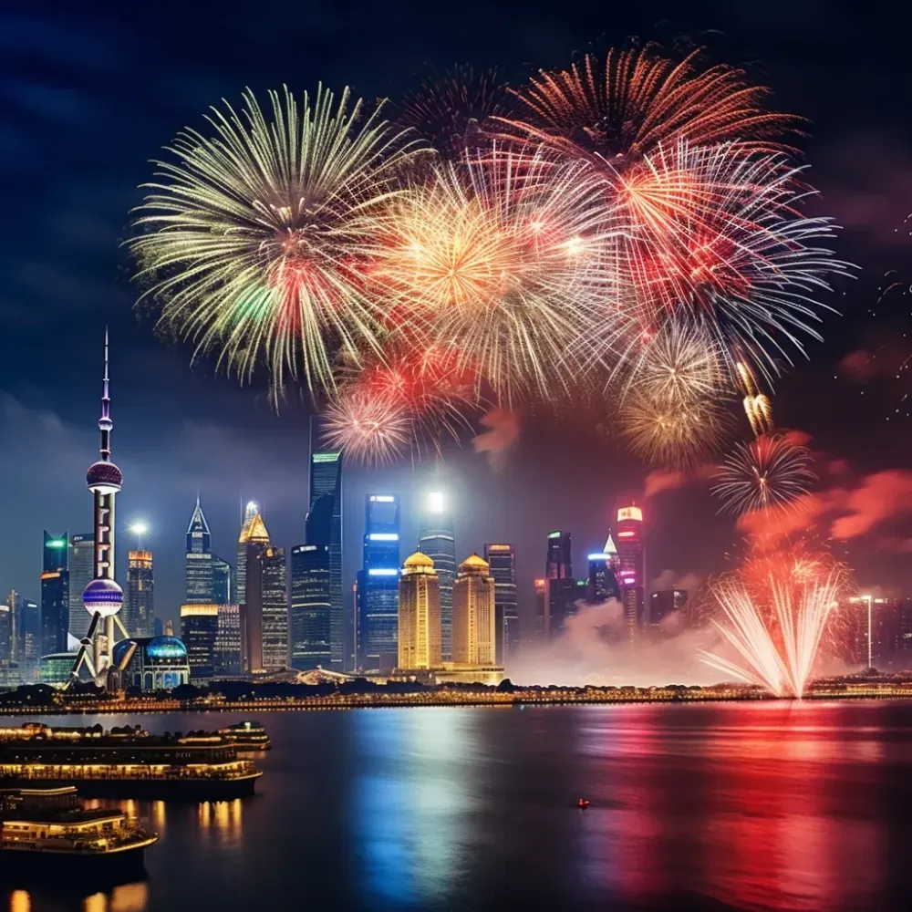 Stunning Fireworks Display In Any Cities Midjourney Prompt | PromptBase