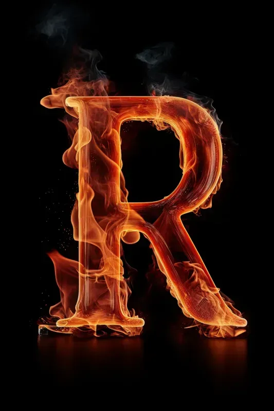 Any Letter In Fiery Hot Ember Showcase Midjourney Prompt | PromptBase