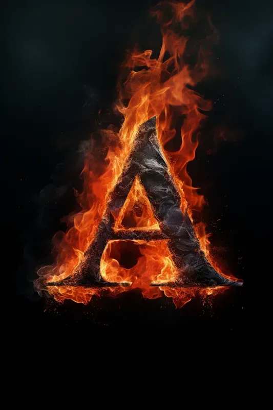 Any Letter In Fiery Hot Ember Showcase Midjourney Prompt | PromptBase