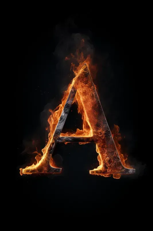 Any Letter In Fiery Hot Ember Showcase Midjourney Prompt | PromptBase