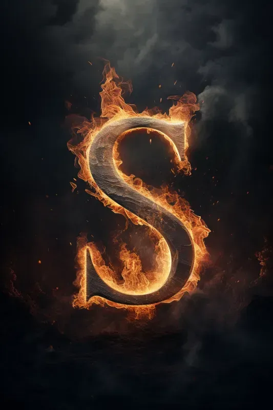 Any Letter In Fiery Hot Ember Showcase Midjourney Prompt | PromptBase