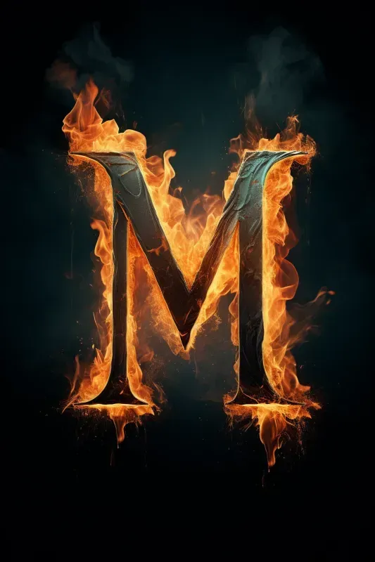 Any Letter In Fiery Hot Ember Showcase Midjourney Prompt | PromptBase