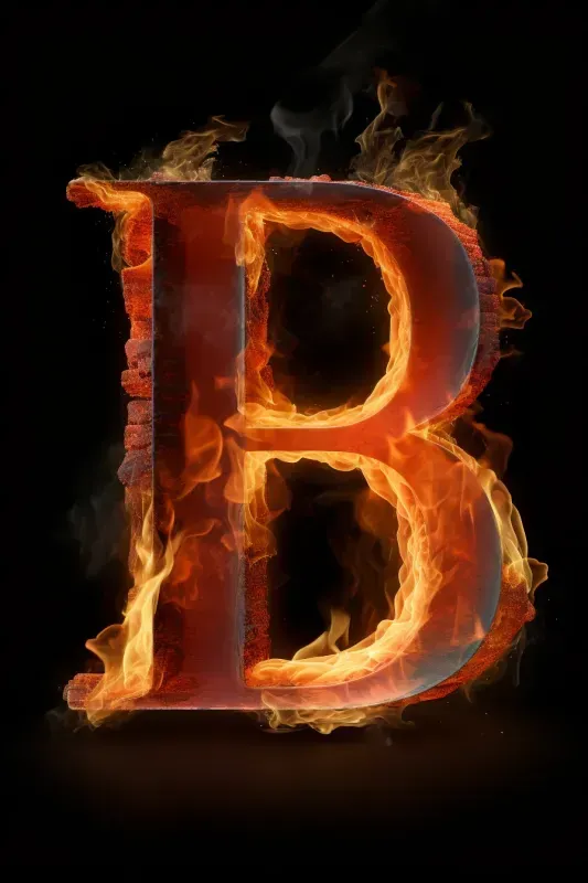 Any Letter In Fiery Hot Ember Showcase Midjourney Prompt | PromptBase