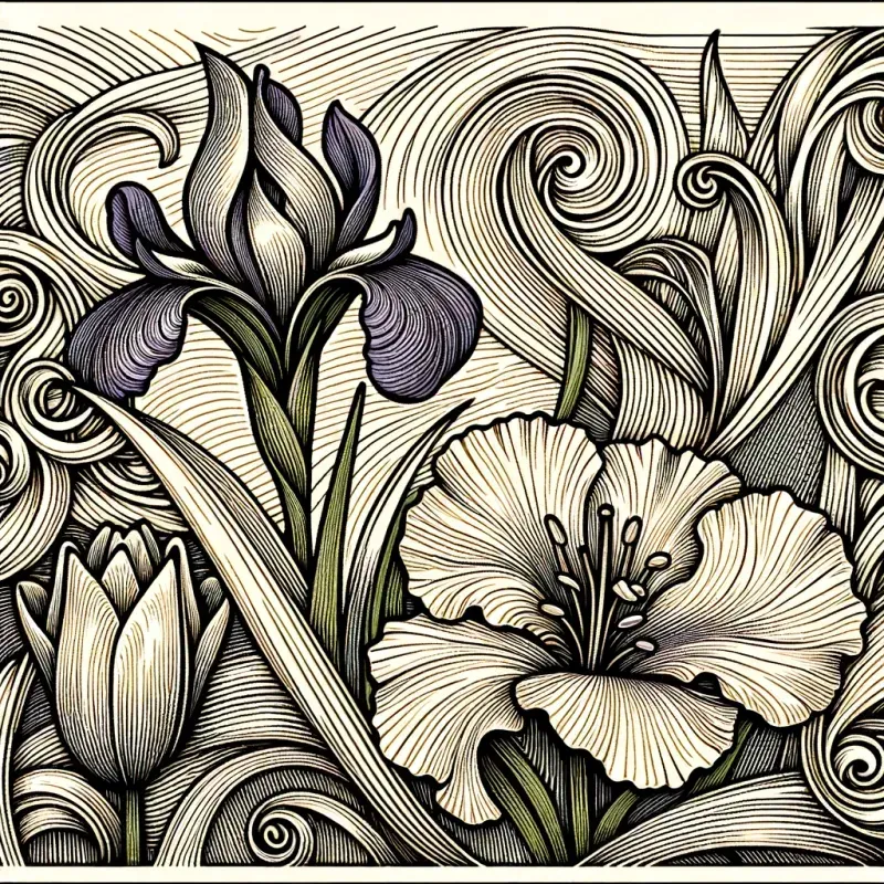 Elegant Botanical Linocut Patterns DALL·E Prompt | PromptBase