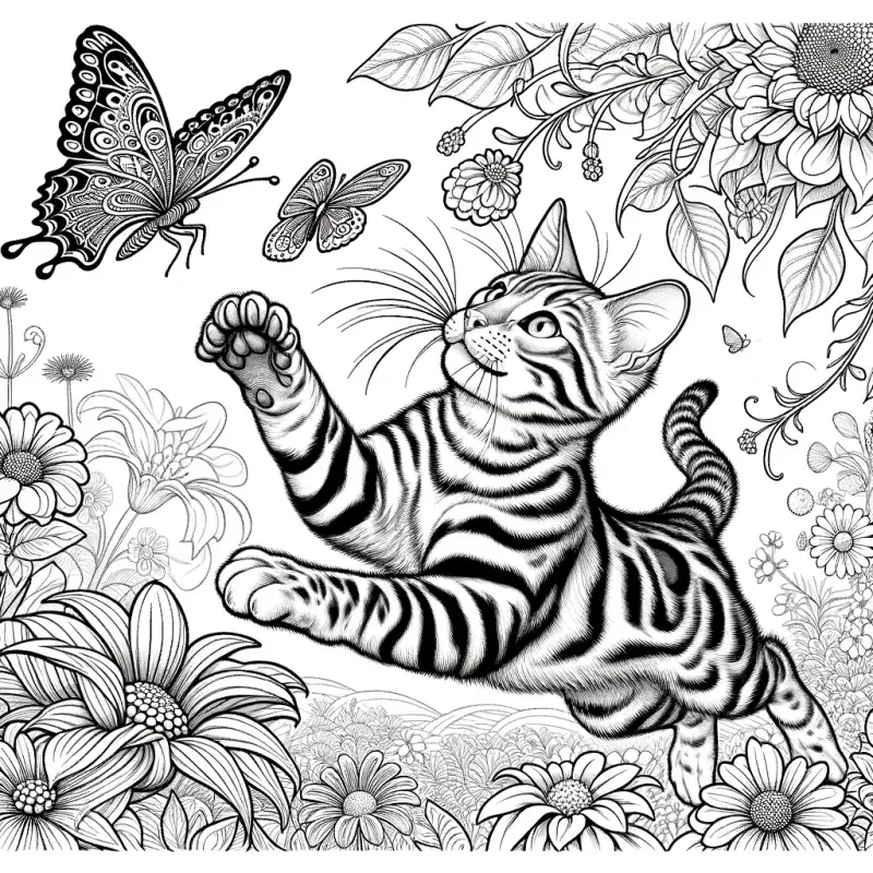 Cat-themed Coloring Pages DALL·E Prompt | PromptBase