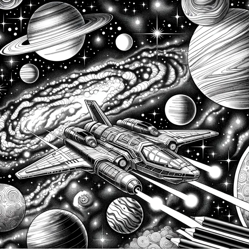 Space Exploration Coloring Pages DALL·E Prompt | PromptBase