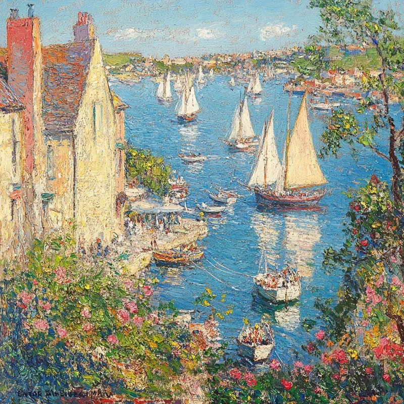 American Impressionist Landscape Paintings Midjourney Prompt | PromptBase