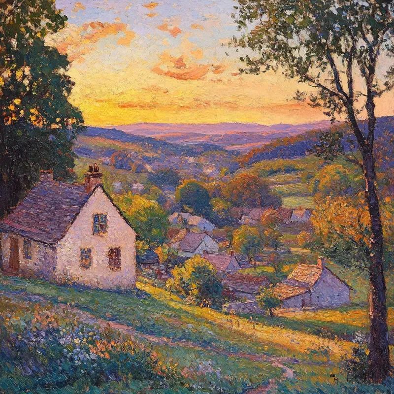 American Impressionist Landscape Paintings Midjourney Prompt | PromptBase