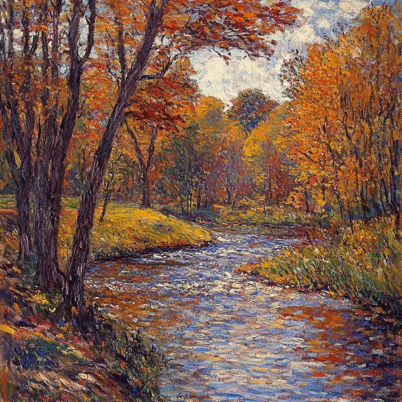 American Impressionist Landscape Paintings Midjourney Prompt | PromptBase