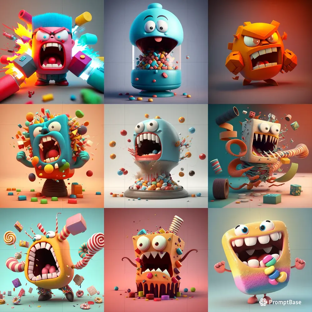 The Wacky Worlds Of Cartoon Characters Midjourney Prompt | PromptBase