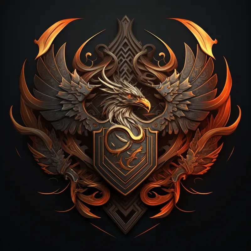 Ancient Animal Battle Crests Midjourney Prompt | PromptBase