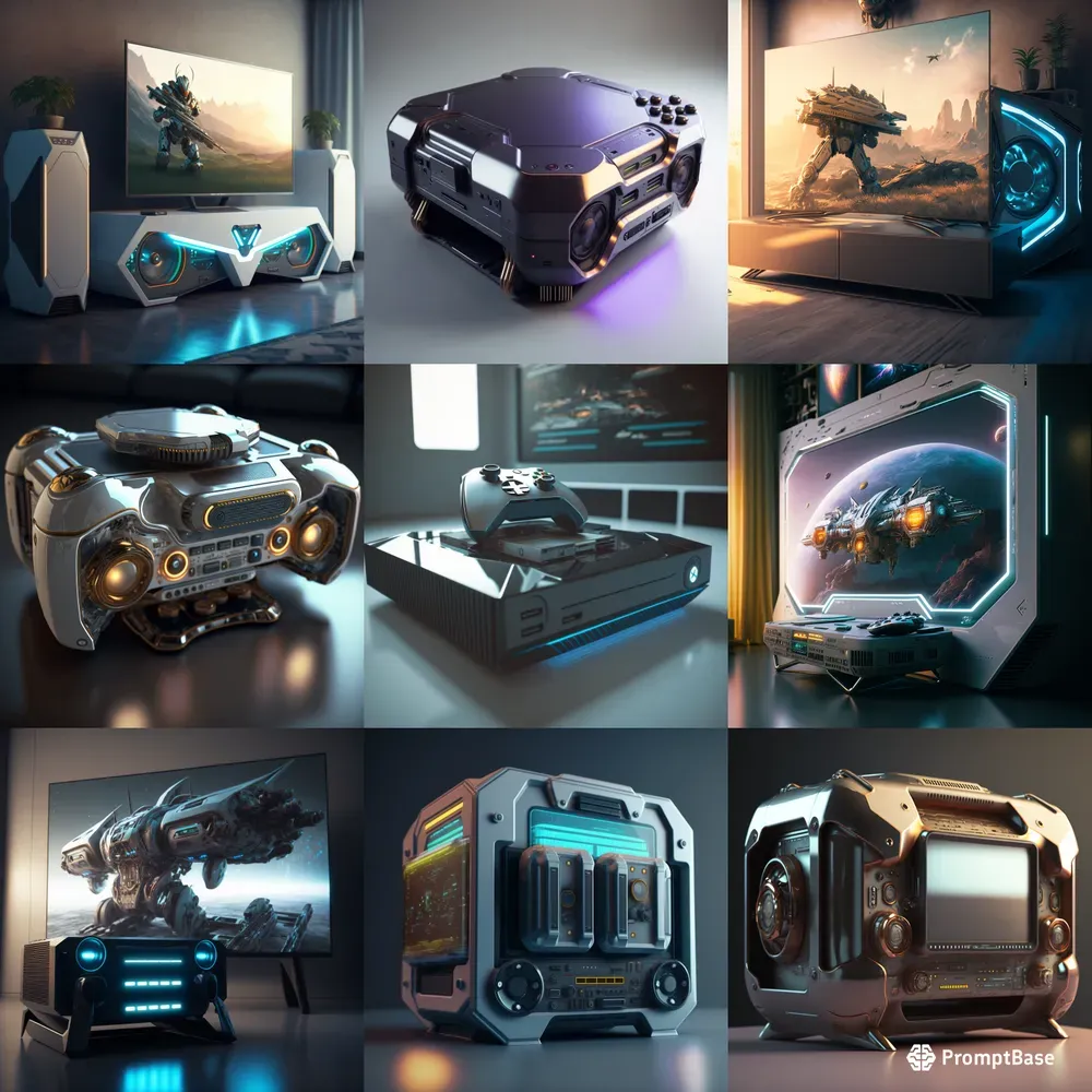 Futuristic Gaming Consoles Midjourney Prompt | PromptBase