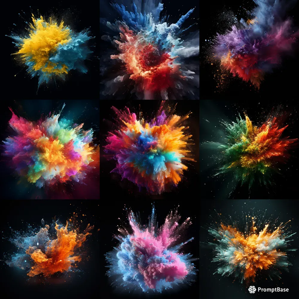 Powder Explosion Overlays Vfx Assets Midjourney Prompt | PromptBase