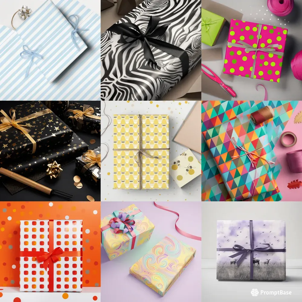 Gift Wrapping Paper Designs Midjourney Prompt | PromptBase