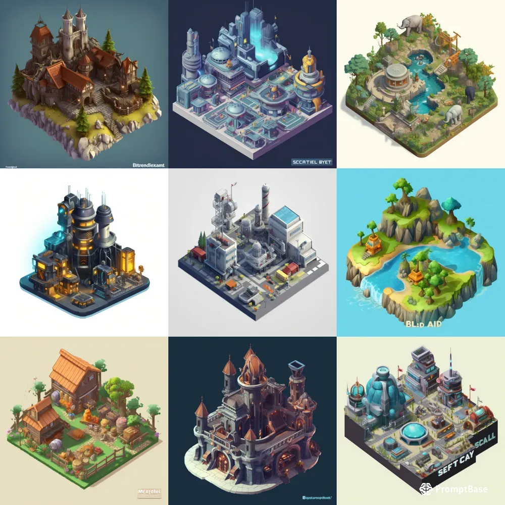 3D Isometric Game Assets Midjourney Prompt | PromptBase