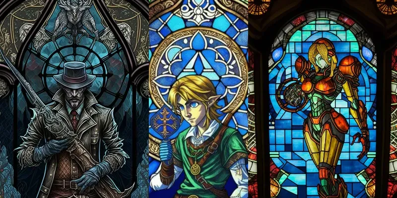 Stained Glass Character Art Midjourney Prompt | PromptBase