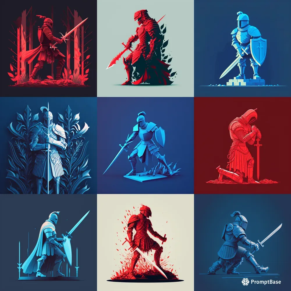 Knight Vector Designs Midjourney Prompt | PromptBase