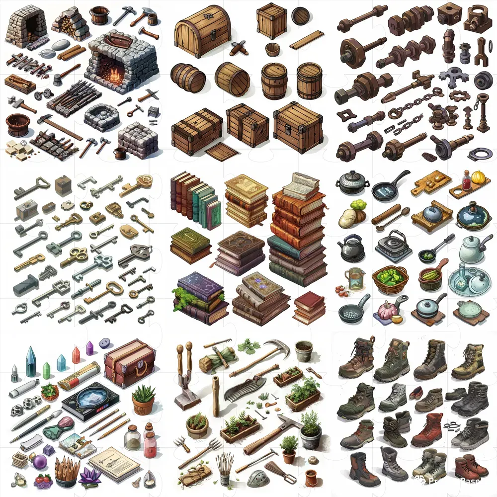 Isometric Fantasy Mundane Items Midjourney Prompt | PromptBase