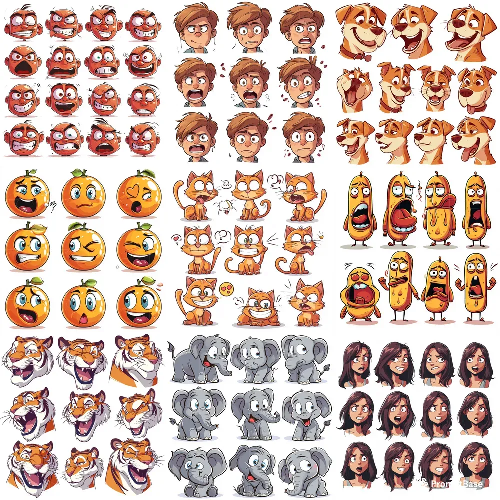 Multiple Character Poses Midjourney Prompt | PromptBase