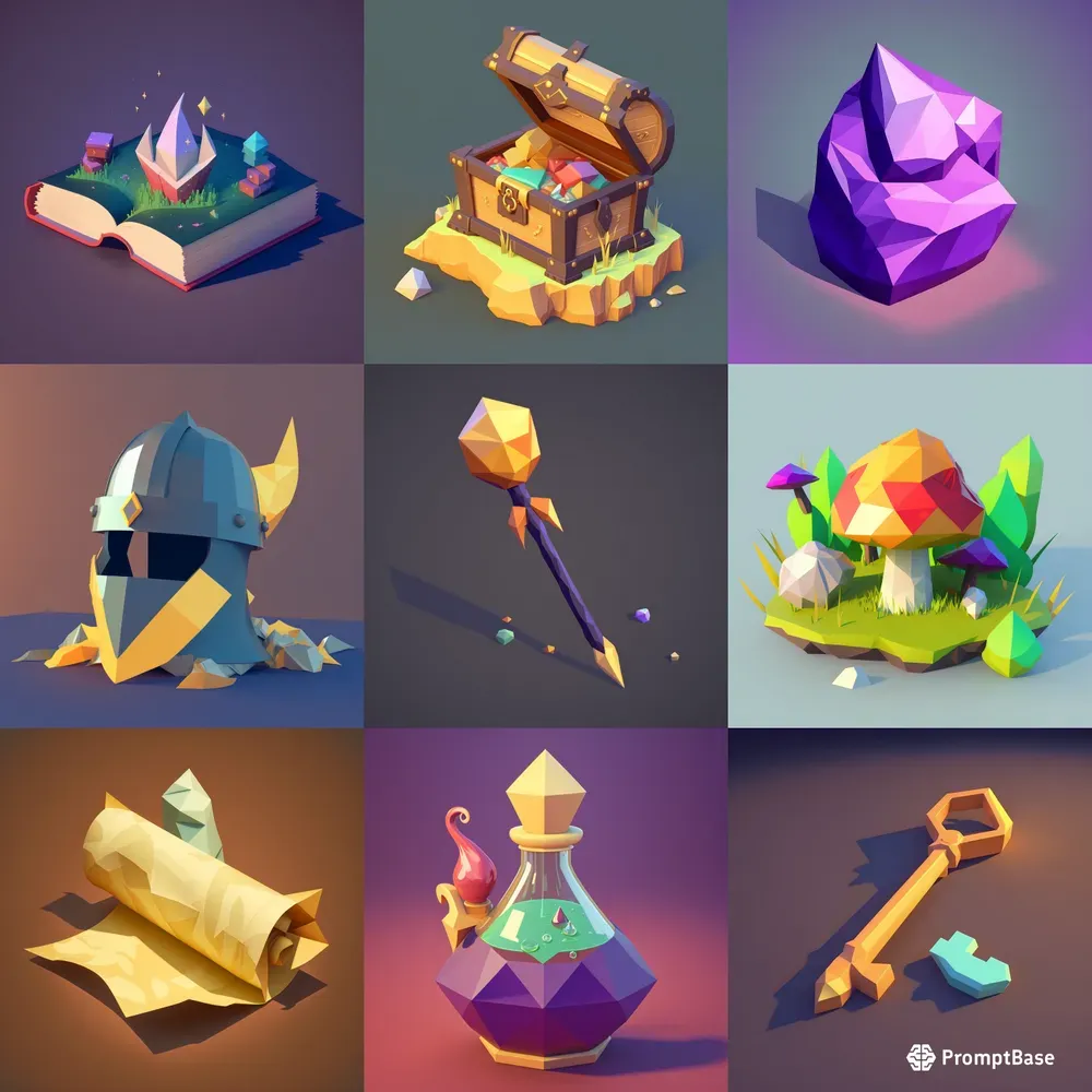Low Poly Game Assets Midjourney Prompt | PromptBase