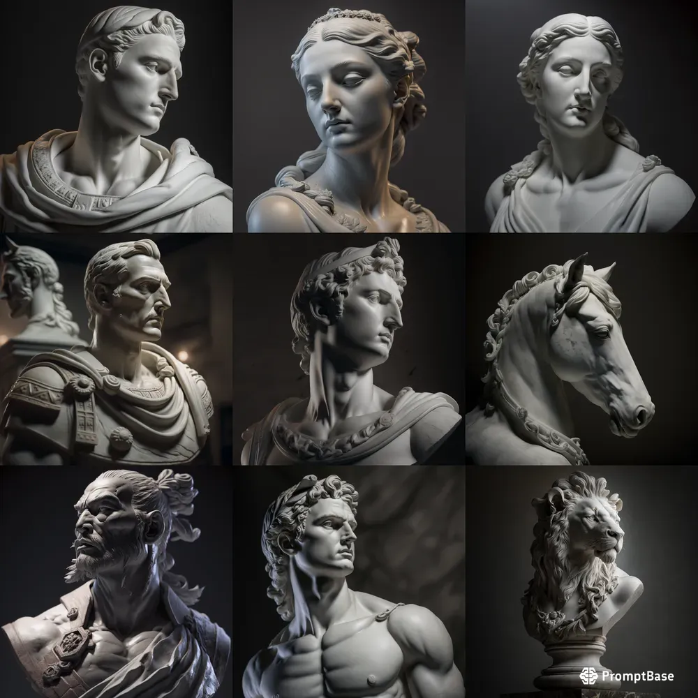 Greek Marble Realistic Statues Midjourney Prompt | PromptBase