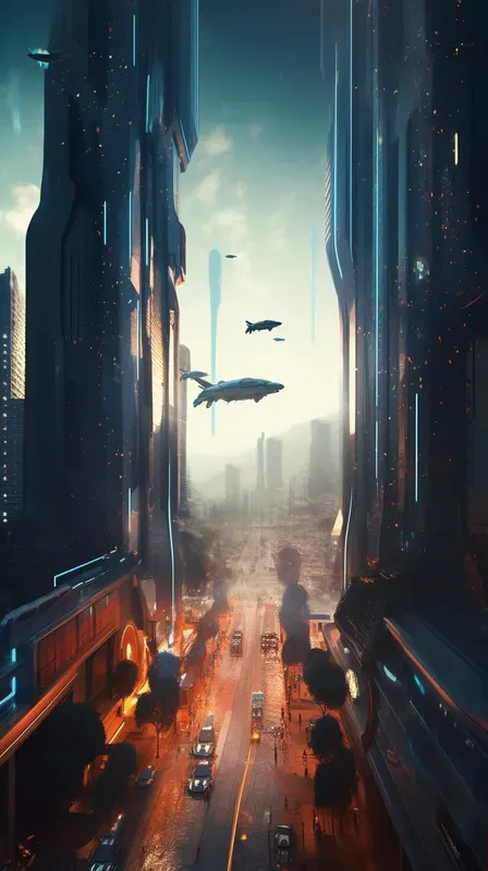 Scifi Advanced Civilization Wallpapers Midjourney Prompt | PromptBase