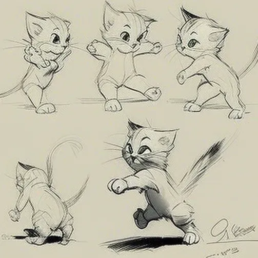 Disney Sketches Dynamic Poses Midjourney Prompt | PromptBase