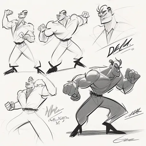 Disney Sketches Dynamic Poses Midjourney Prompt | PromptBase