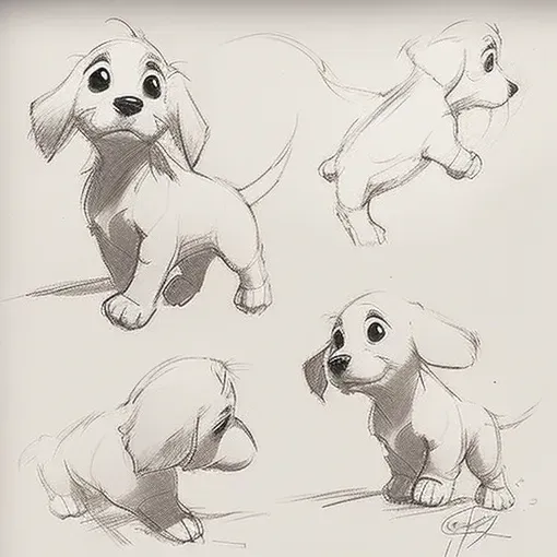 Disney Sketches Dynamic Poses Midjourney Prompt | PromptBase