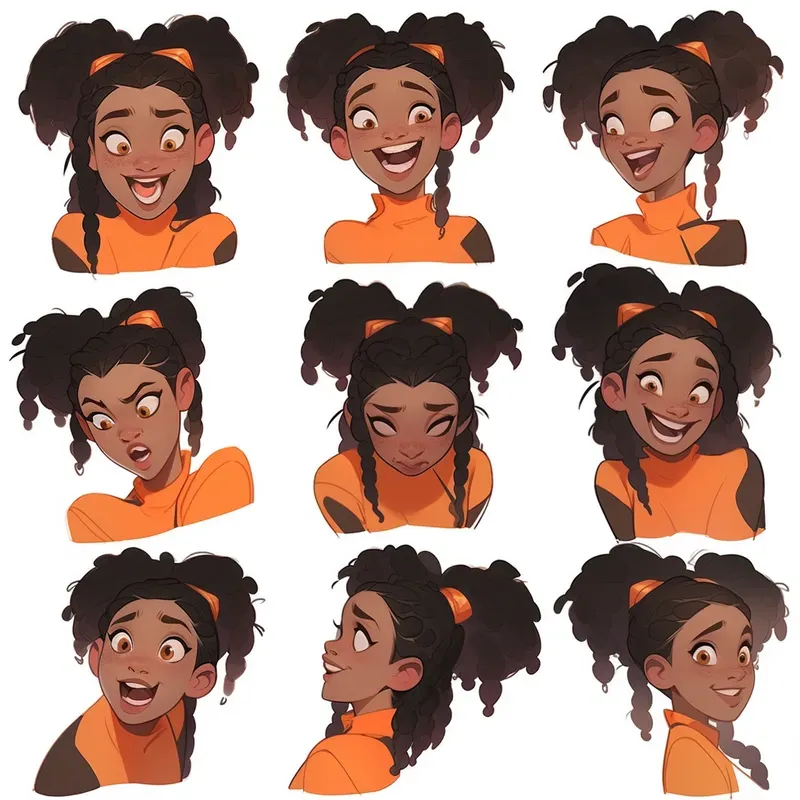 2D Animation Character Expressions Midjourney Prompt | PromptBase