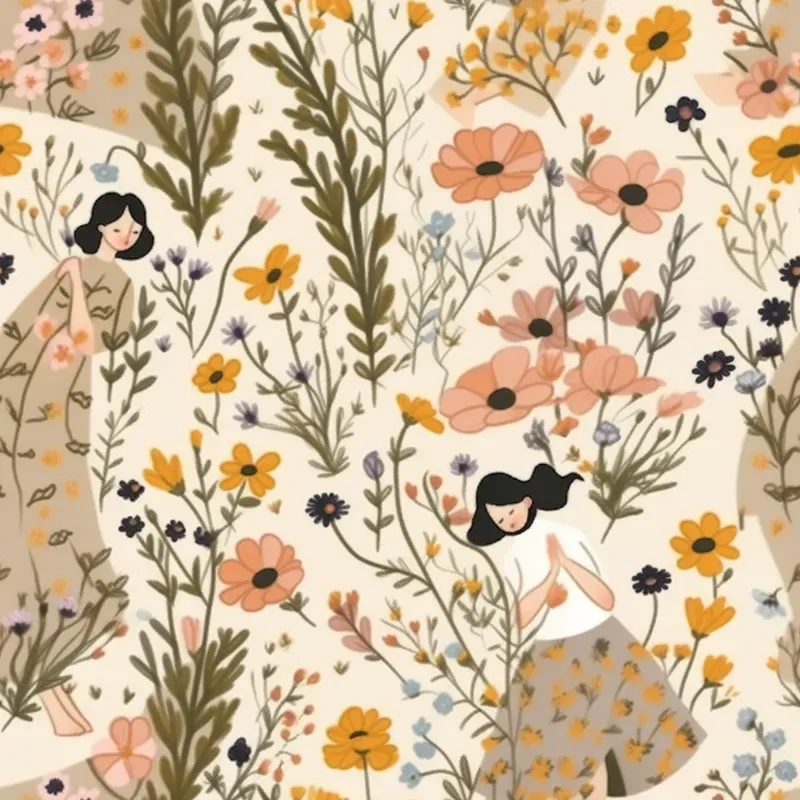 Cottagecore Seamless Pattern Midjourney Prompt | PromptBase