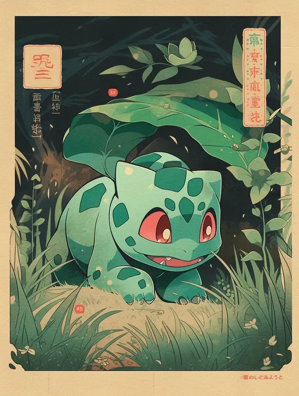 Japanese Woodblock Pokemon Prints Midjourney Prompt | PromptBase