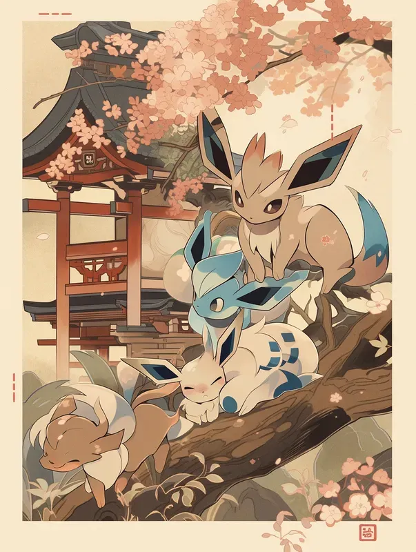 Japanese Woodblock Pokemon Prints Midjourney Prompt | PromptBase