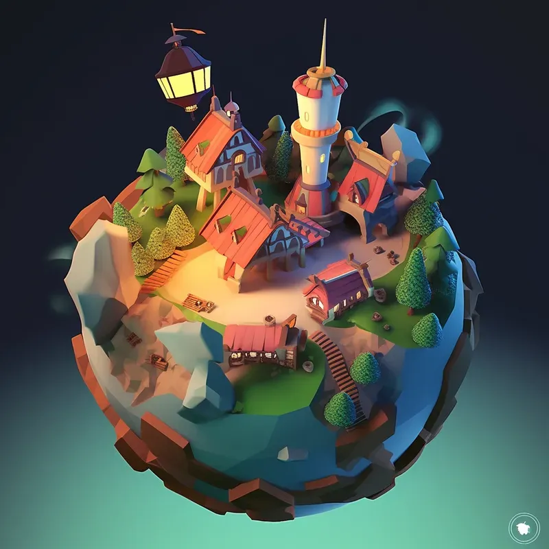 Low Poly Planets Midjourney Prompt | PromptBase