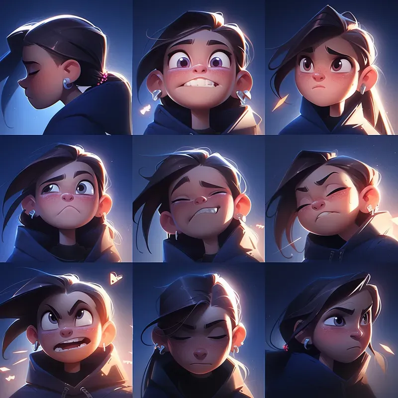 3D Pixar Expressive Character Sheets Midjourney Prompt | PromptBase