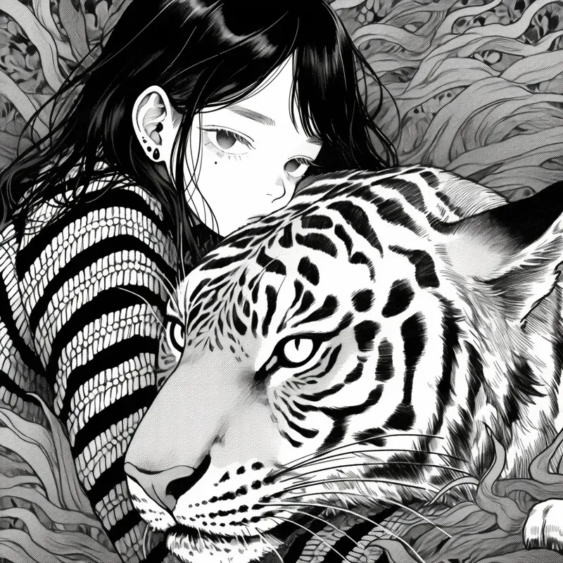 Halftone Serious Mangas Midjourney Prompt | PromptBase