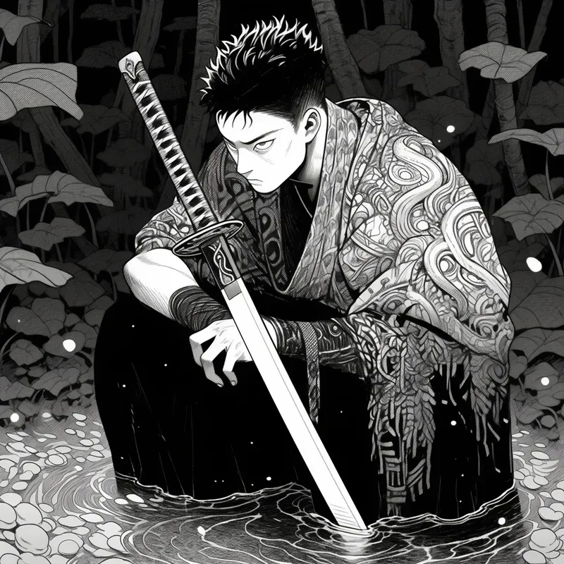 Halftone Serious Mangas Midjourney Prompt | PromptBase