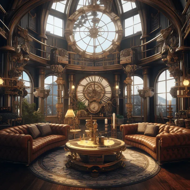 Steampunk Interiors And Exteriors Midjourney Prompt | PromptBase