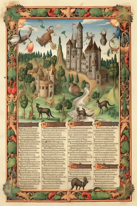 Fantasy Manuscript Pages Midjourney Prompt | PromptBase