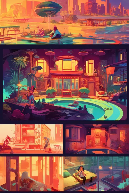 Psychedelic Scenic Comic Book Pages Midjourney Prompt | PromptBase